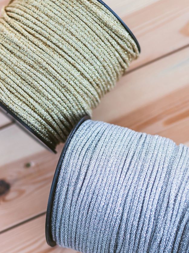 6mm macrame cord Silver and Golden lurex cords - Buy online – MonoMey ...