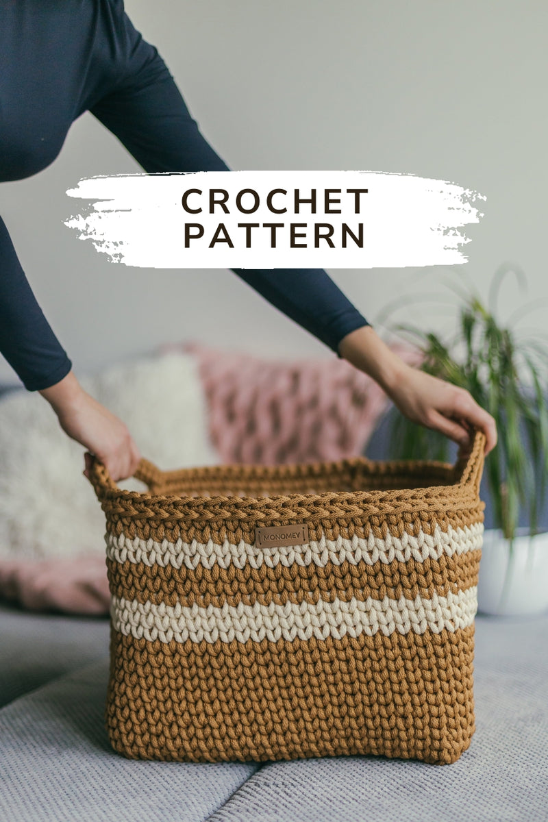 Square crochet basket pattern + video tutorial – MonoMey Studio