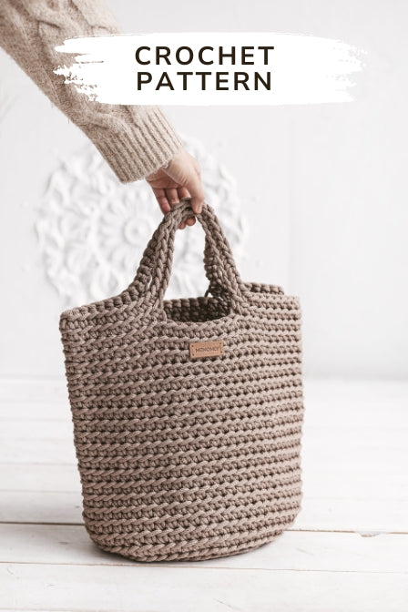 Crochet tote bag pattern "Number One" BIG SIZE + video tutorial ...