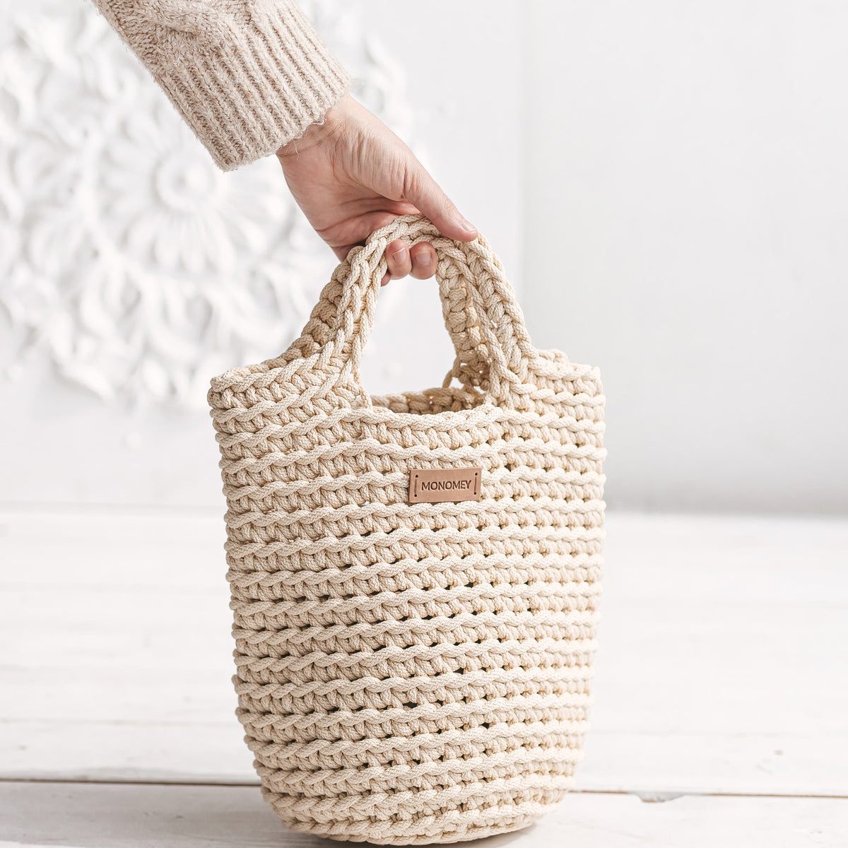 Small crochet tote bag - MADE TO ORDER - MonoMey Studio
