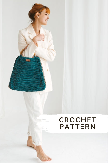 Macrame crochet bag pattern "Bag with bamboo handles" – MonoMey Studio
